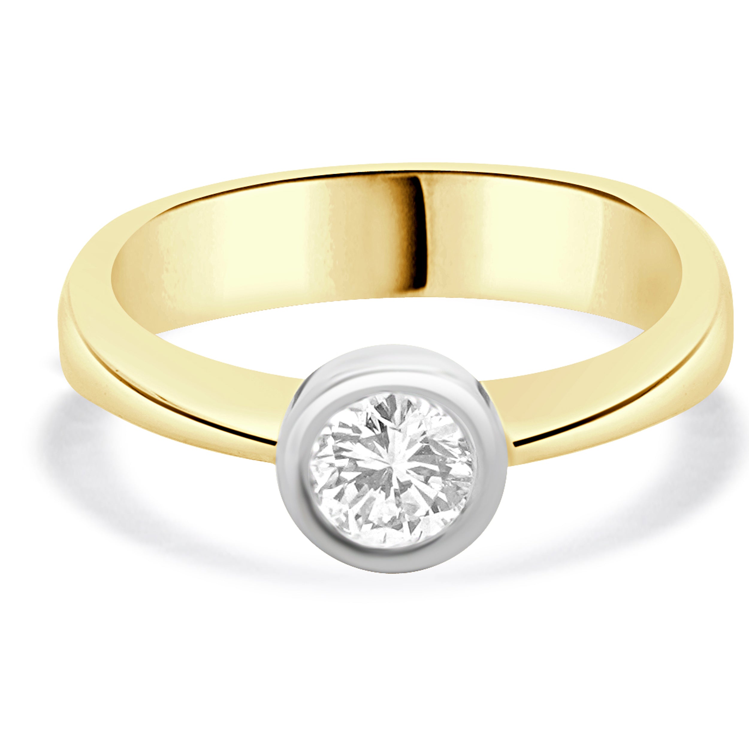 14 Karat Two Tone Diamond Solitaire Engagement Ring – E.D. Marshall ...