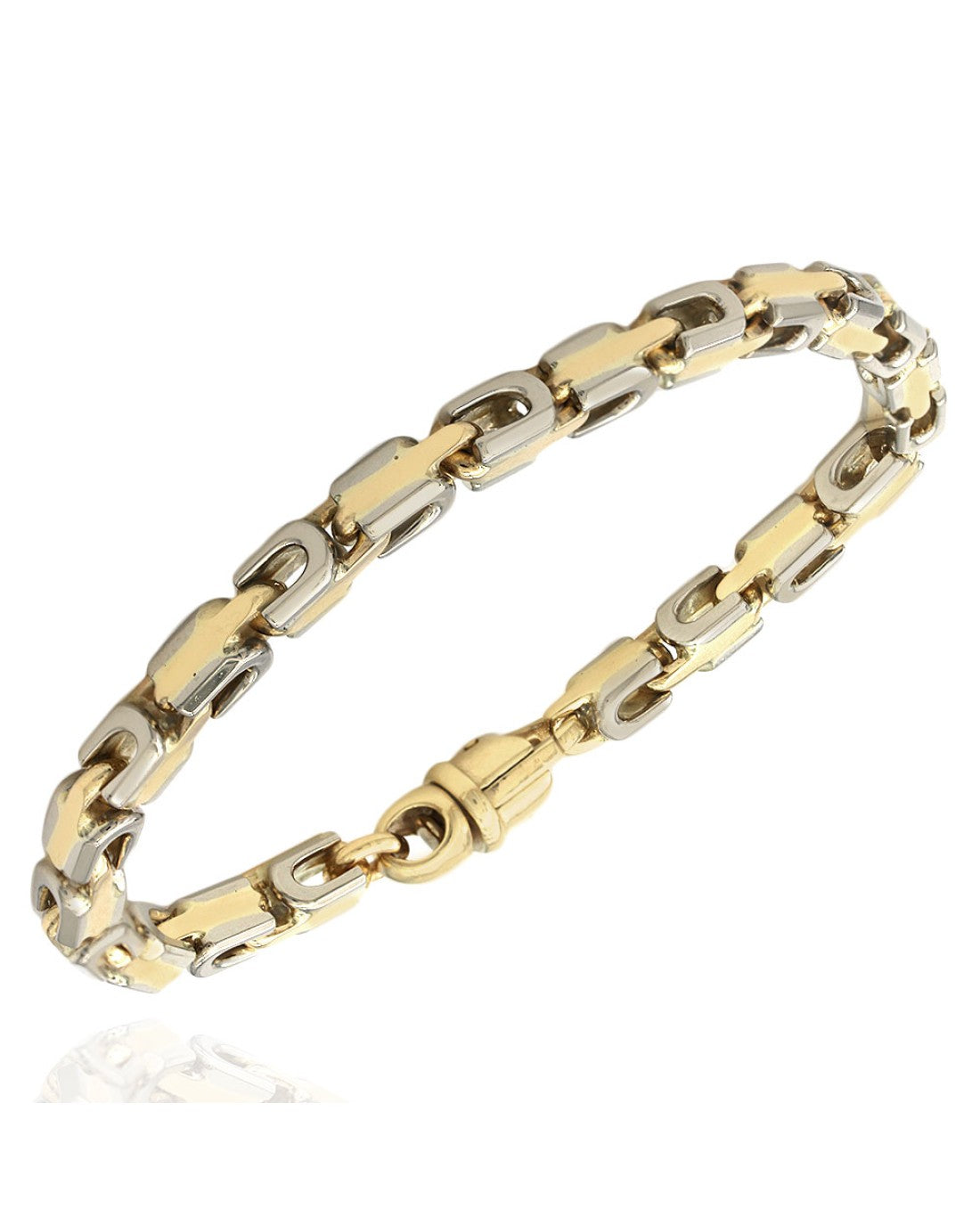 'U' Box Link Bracelet in White and Yellow Gold – E.D. Marshall Jewelers™