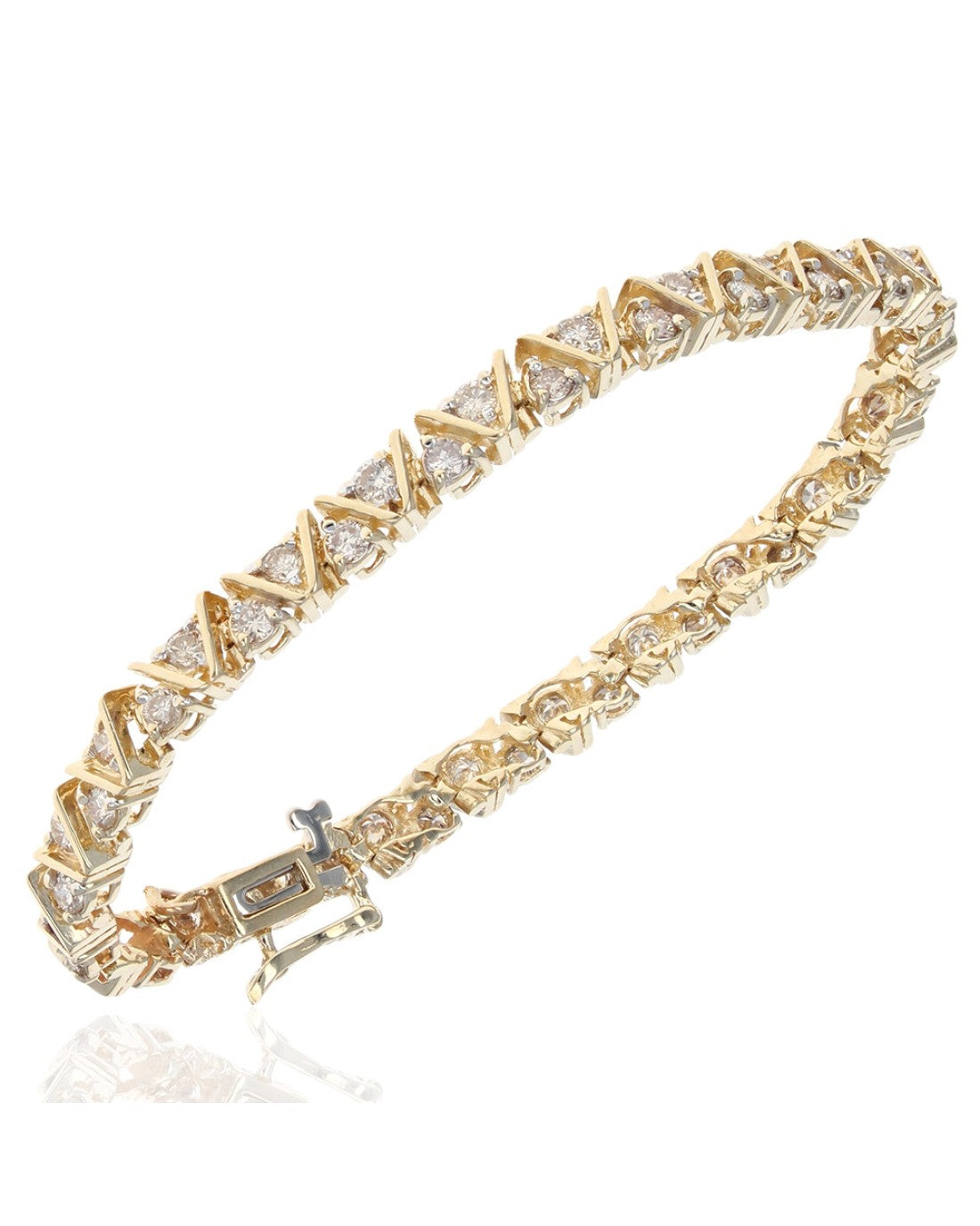 Diamond 'V' Link Bracelet in Yellow Gold – E.D. Marshall Jewelers™