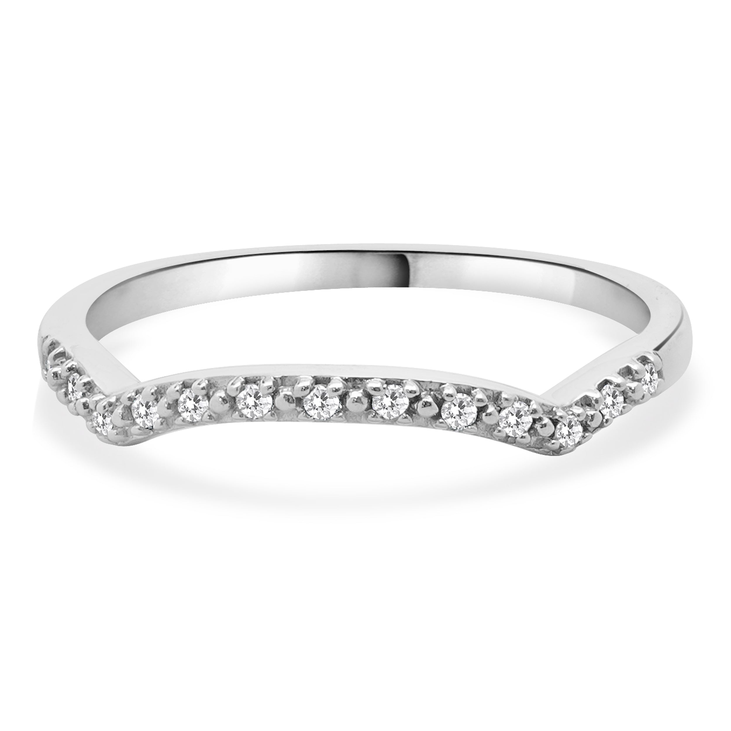 10 Karat White Gold Diamond Contour Band – E.D. Marshall Jewelers™