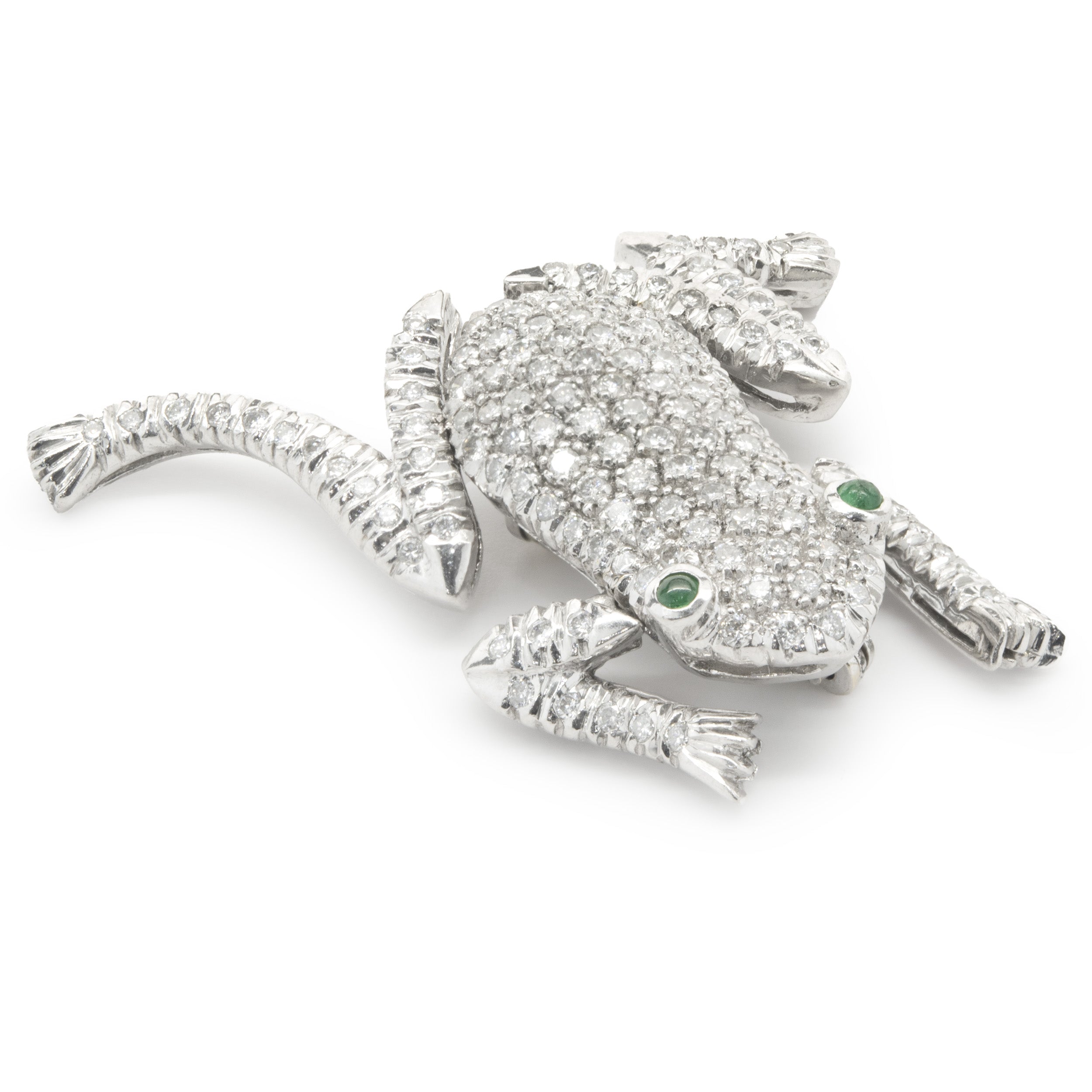 Platinum Pave Diamond Frog Pin – E.D. Marshall Jewelers™