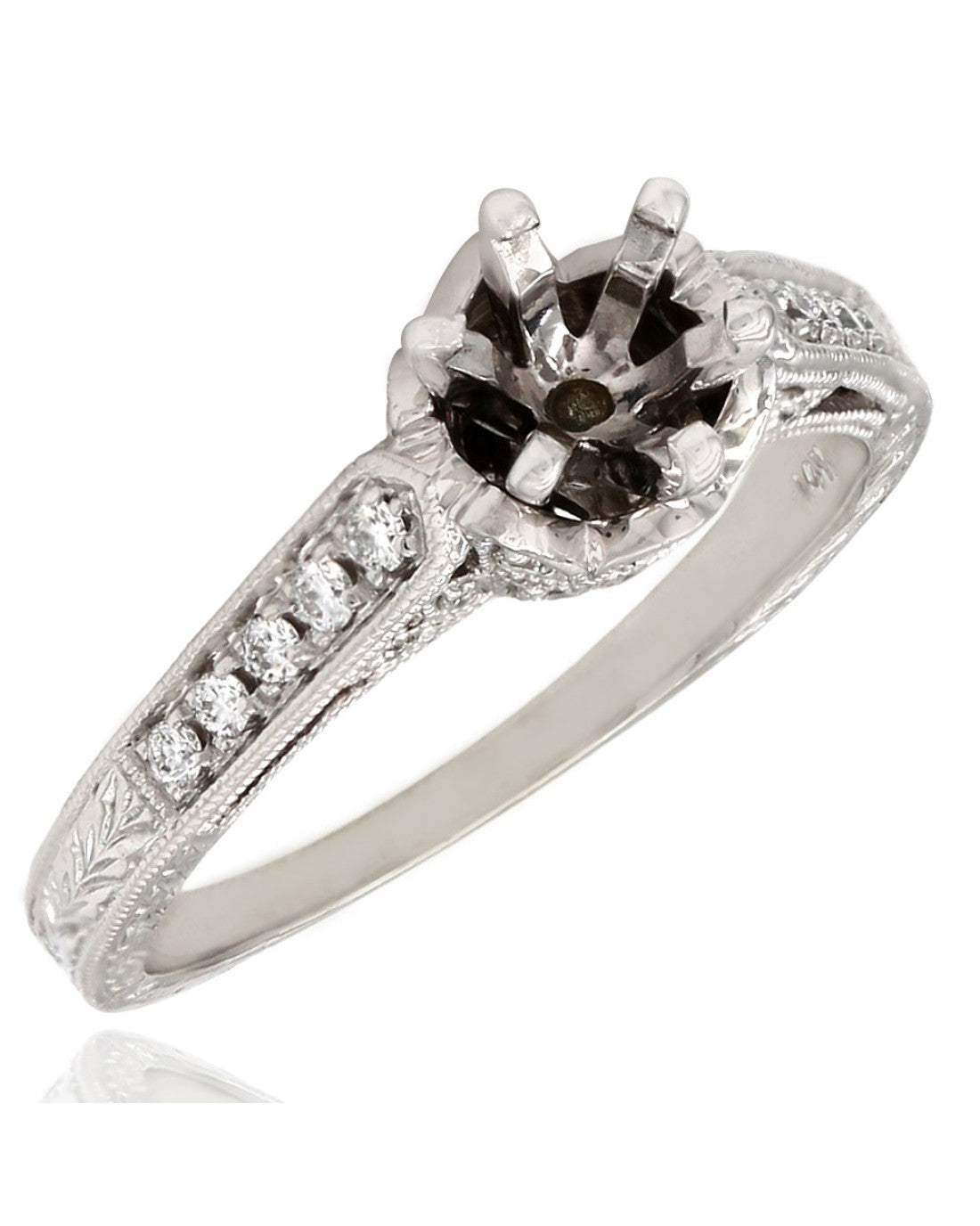 Ornate Pave Diamond Mounting in Gold – E.D. Marshall Jewelers™
