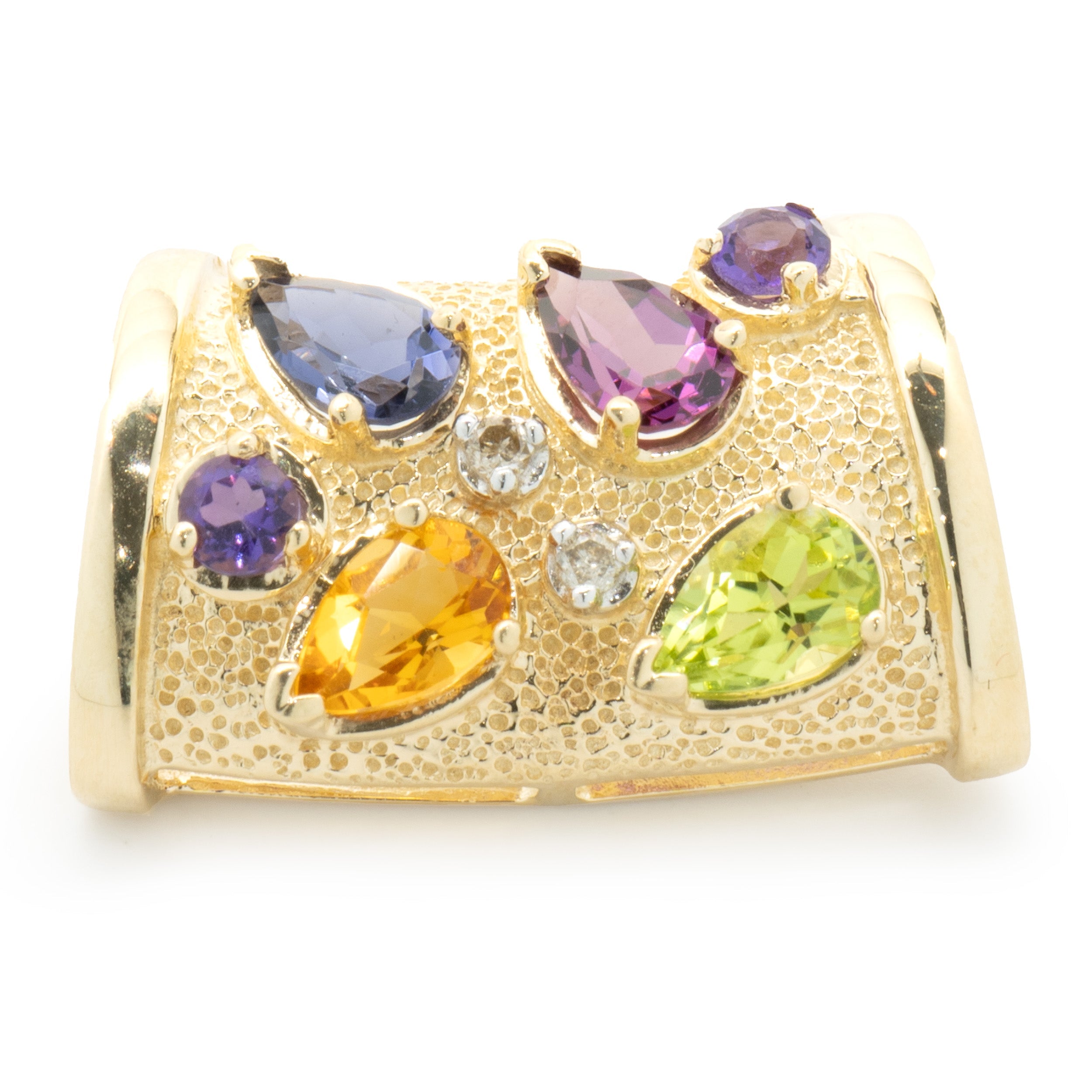 14 Karat Yellow Gold Multi Gemstone Slide Pendant – E.D. Marshall Jewelers™