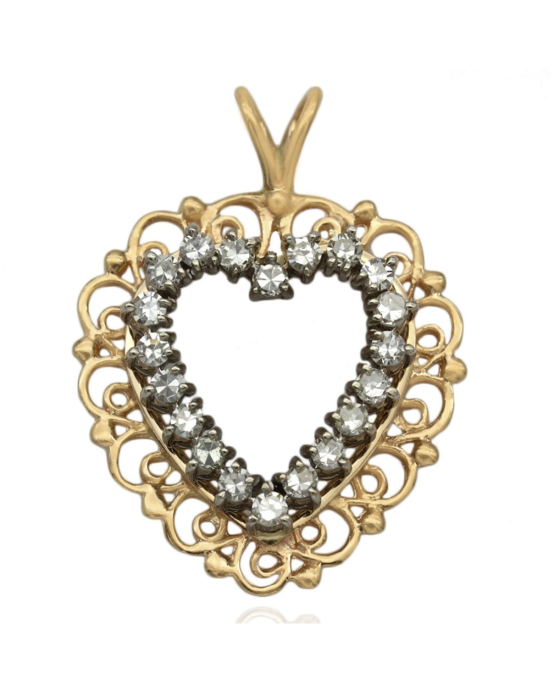 Diamond Scrolled Open Heart – E.D. Marshall Jewelers™
