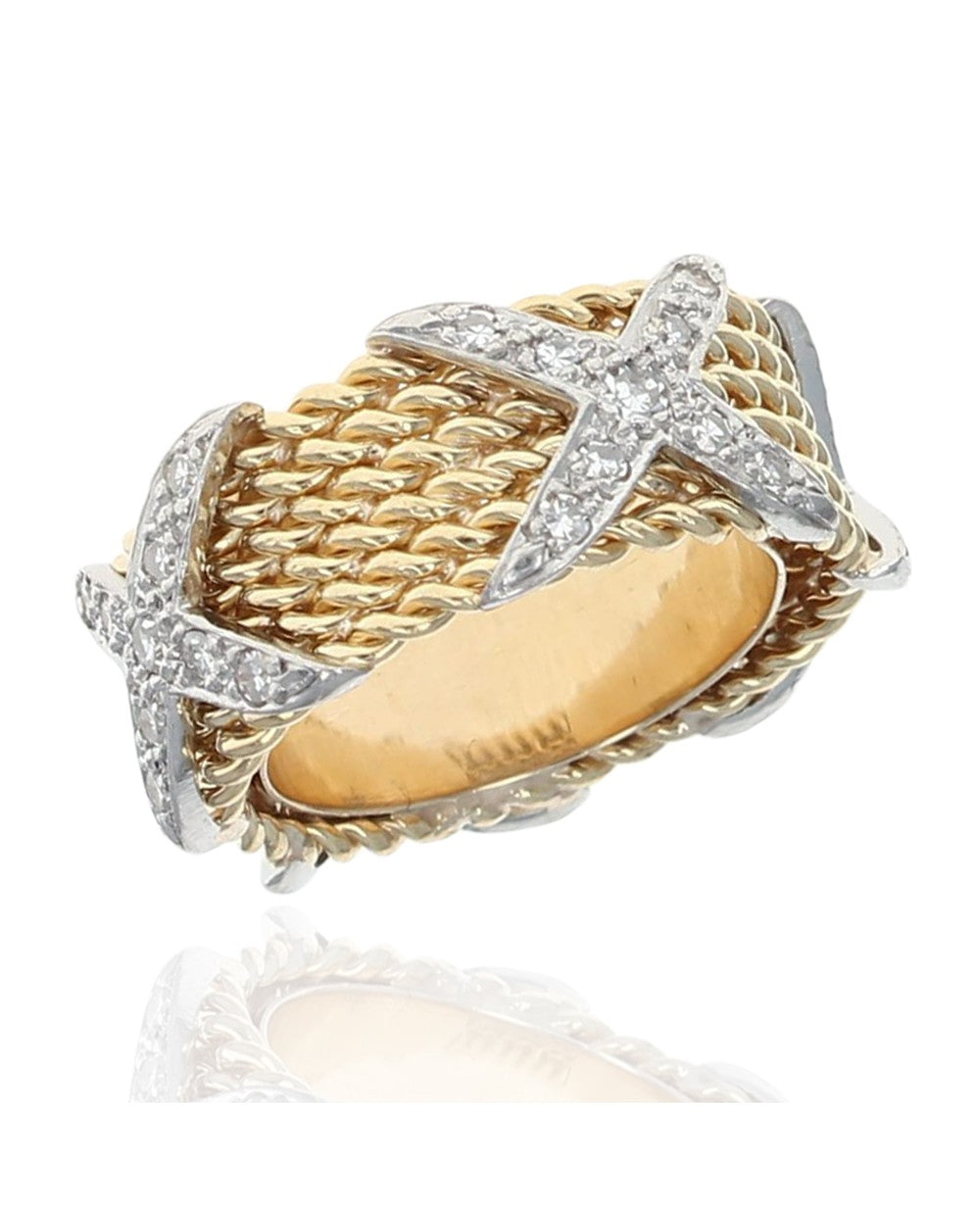 Diamond X Band in Gold and Platinum – E.D. Marshall Jewelers™
