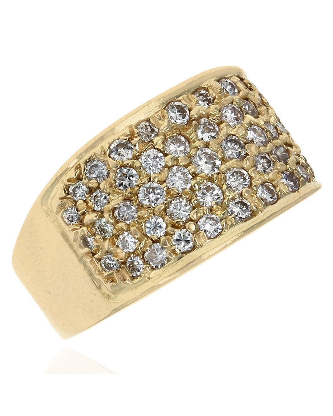 Wide Pave Diamond Ring in Yellow Gold – E.D. Marshall Jewelers™