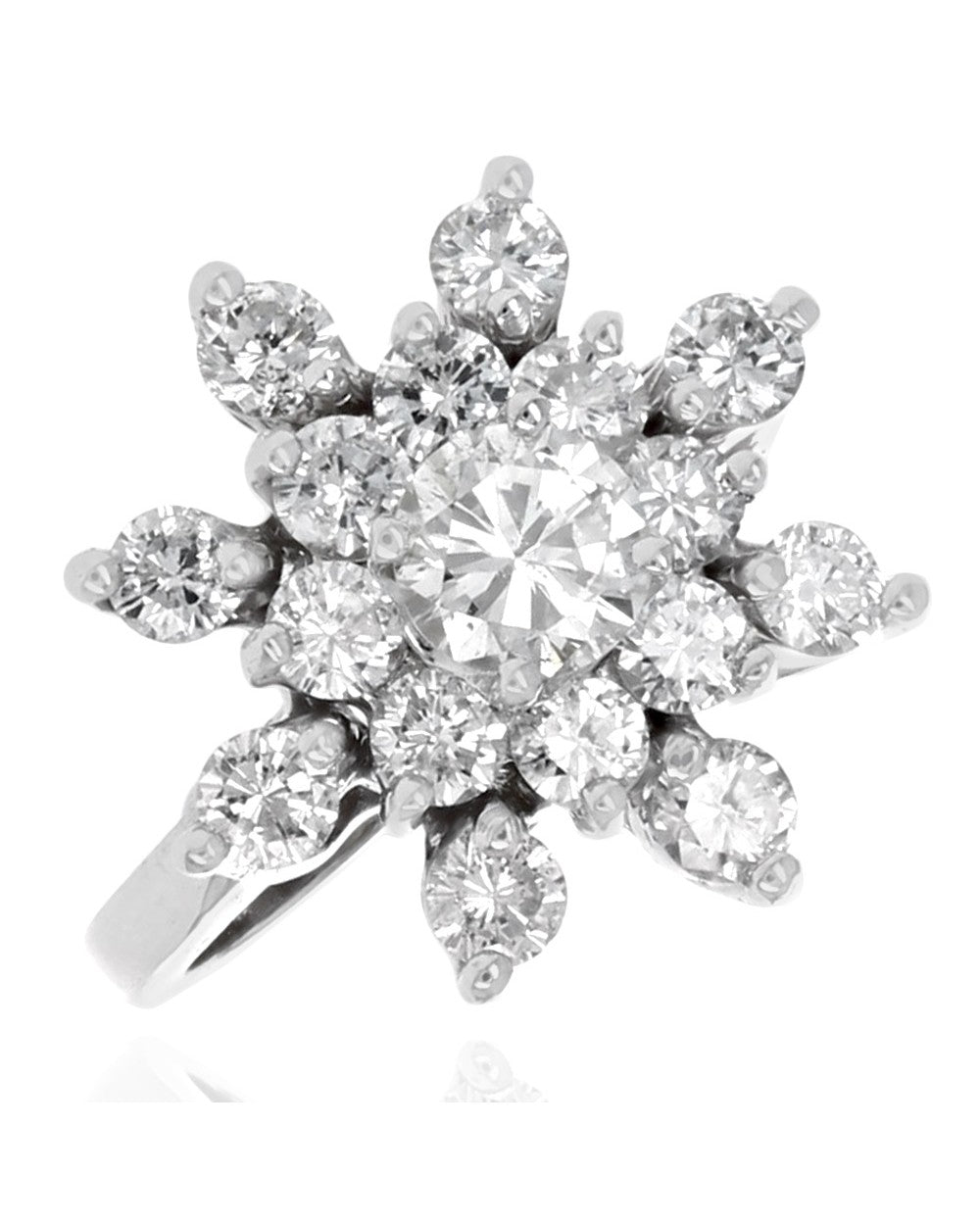 Diamond Snowflake Cluster Ring in White Gold – E.D. Marshall Jewelers™